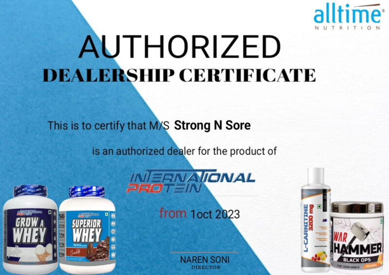 Certificates – Strong N Sore